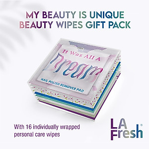 La Fresh My Beauty Is Unique Beauty Wipes Gift Pack - Contains 16 Individually Wrapped Wet Wipes Variety For Personal Care and Travel Essentials