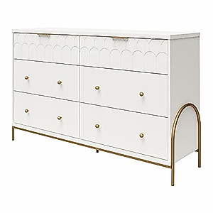 CosmoLiving by Cosmopolitan Anastasia Dresser, 6 Drawer, White