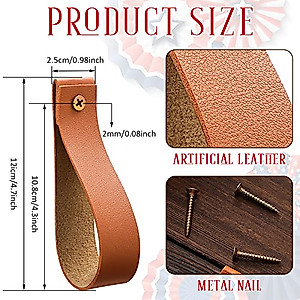 8 Pcs Wall Hooks Wall Hanging Straps Pu Leather Curtain Rod Holder Towel Holders for Wall Faux Leather Strap Hanger Wall Mounted Hooks for Towel Bathroom Kitchen (Yellow)