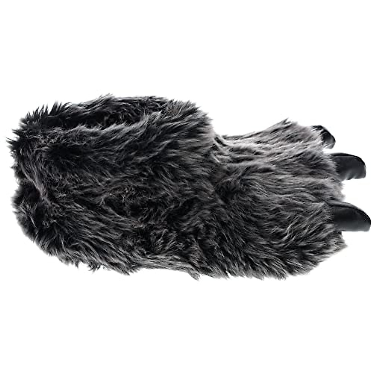 FEETMOJI Mens Slippers, Monster Claw Plush Slipper Full-Body, Solid Grey, Medium (Mens Size 7-9 / Womens Size 9-11)