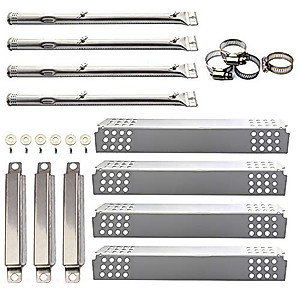 Sunshineey Gas Grill Replacement Parts Kit Stainless Steel Burner, Heat Plate, Carry Over Tube for Charbroil 463241113, 463449914 Model(Repair Kit)