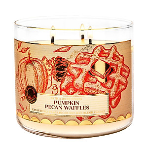 Generic Bath + Body Works Pumpkin Pecan Waffles Candle - Waffles + Pumpkin Spice + Maple Syrup - 3 Wick Candle w/Decorative Fall Lid - 14.5 Ounces - Fall Candles - New for 2024, Large