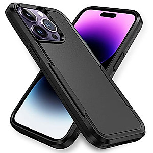 Hsefo Designed for iPhone 14 Pro Max Case, Heavy Duty Protection Shockproof Dropproof Dustproof Anti-Scratch Cover Protective Phone Case for iPhone 14 Pro Max -Black