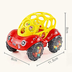 Shuohu Baby Newborn Rattle and Roll Car Bell Ring Shaking Catch Ball Rattle Toy Green