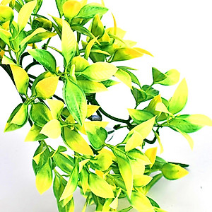 KATUMO Reptile Plants, 3 PCS Amphibian Hanging Plants with Suction Cup for Lizards, Geckos, Bearded Dragons, Snake, Hermit Crab Tank Pets Habitat Decorations