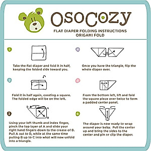 OsoCozy Bleached Birdseye Flat Cloth Diapers - 27.5 x 30.5 Inches, One-Layer Flat Cloth Baby Nappies Made of Soft, Durable 100% Birdseye Weave Cotton - White, 1 Dozen