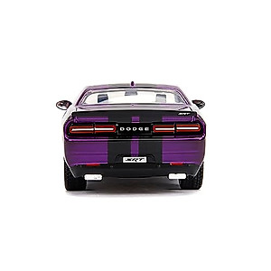 2015 Challenger SRT Hellcat Purple with Black Stripes Big Time Muscle 1/24 Diecast Model Car by Jada 31063