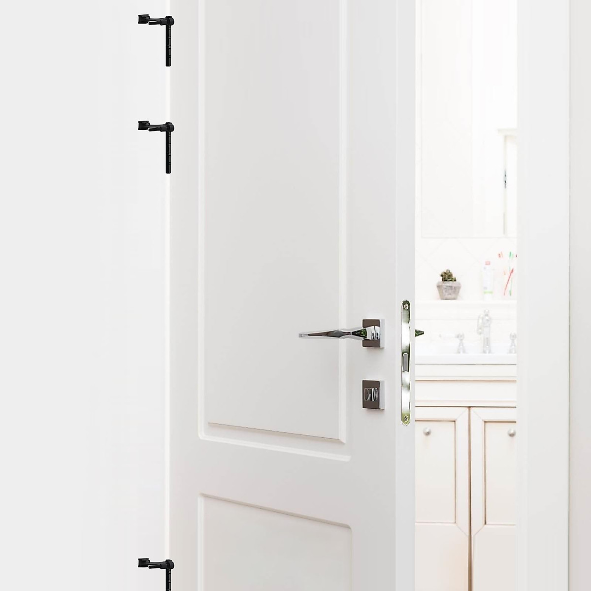 HOME MASTER HARDWARE Hinge Pin Door Stopper, 12 Pack Matte Black Adjustable Heavy Duty Door Stop with Cushioned Rubber Bumper Tips for Durable Use