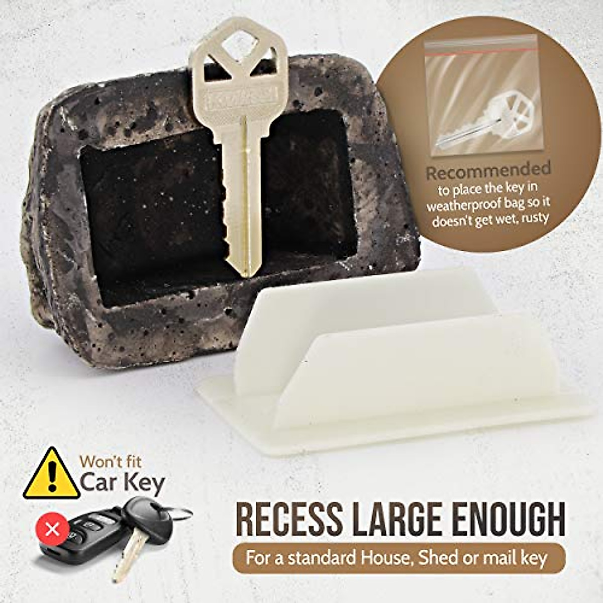 RamPro Hide-a-Spare-Key Fake Rock - Looks & Feels Like Real Stone - Safe for Outdoor Garden or Yard, Geocaching (1)