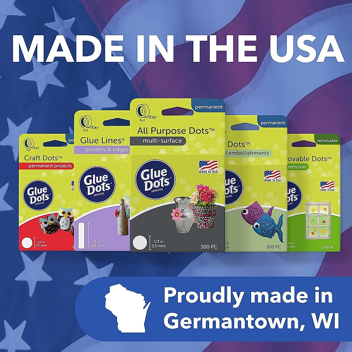 Glue Dots Double-Sided Permanent Micro Dots, 1/8'', Clear, Roll of 325