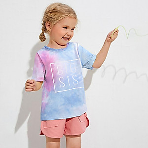 MNLYBABY Big Sister Shirt Toddler Baby Girl Promoted to Big Sister Announcement Tshirt Infant Short Sleeve Clothes