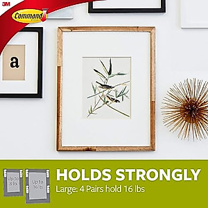 Command Medium and Large Picture Hanging Strips, Damage Free Hanging Picture Hangers, No Tools Wall Hanging Strips for Living Spaces, White, 4 Medium Pairs and 8 Large Pairs