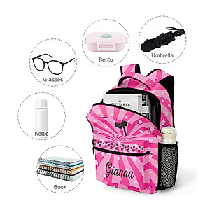 Gymnastic Pink Ray Personalized School Backpack Bags Kids Backpack for Teen Boys Girls Travel Backpack