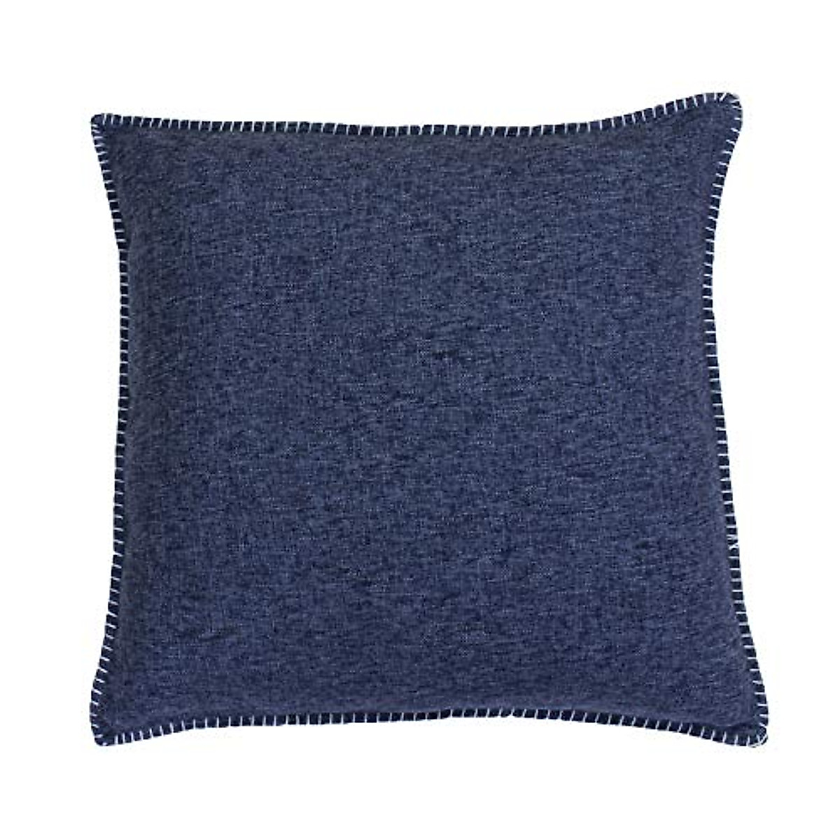 Thro by Marlo Lorenz Georgetown Chunky Weave Whipstitch Square, Set of 2 Throw Pillow, Denim Blue