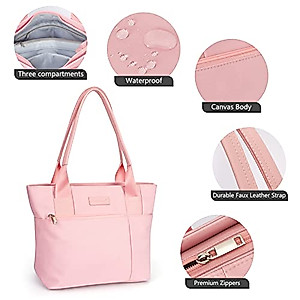 GoodSing Tote Bag, Shoulder Bag For Women Girl Waterproof Oxford Work Purse Handbag Travel Bag Washable Shopping Bags Large Capacity Pink