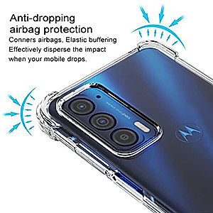 Osophter for Moto Edge 2021 Case,Moto Edge 5G UW Case Clear Transparent Flower Reinforced Corners TPU Shock-Absorption Flexible Cell Phone Cover for Motorola Moto Edge 2021(Clear)