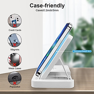 Miady Wireless Charging Station, Foldable 3 in 1 Wireless Charger for iPhone 15/14/13/12, iWatch Series 8/7/6/5/SE/4/3/2 & AirPods Pro/3/2 (Adapter Included)- White