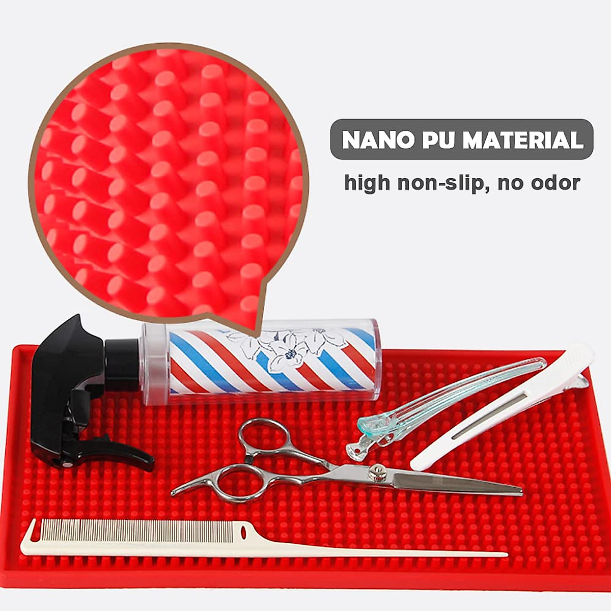 Yitexin Heat Resistant Mat for Hair Styling Tools, Large Silicone Flat Iron Mat, Travel Anti Heat Pad for Curling Wand, Hair Tools Appliances (Black, 11.8 x 6 x 0.3 Inches)