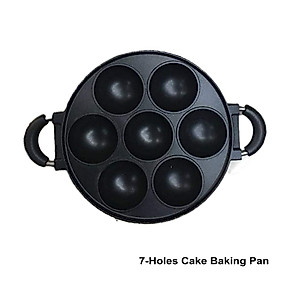 DarklIp 7-Hole Cake Cooking Pan Cast Iron Omelette Pan Non-Stick Cooking Pot Breakfast Cooking Pie Cake Mold Kitchen Cookware Cake Cooking Pans Nonstick Set