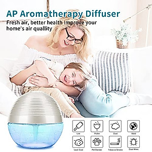 ap airpleasure Water-Based Purifier Air Washer, Revitalizer with 6 Colorful lights- Plus Lavender, Aqua Lily, Bulgarian Rose, English Violet, Jasmine & Camellia, Water Hyacinth, 15ml Each