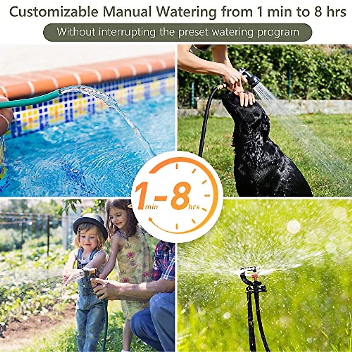 Sprinkler Timer 2 Zone, Diivoo Programmable Water Hose Timer 2 Outlet for Garden, Automatic Irrigation Timer IP54 with Rain Delay/Manual/Auto Mode, Outdoor Hose Timer Controller for Lawn, Yard, Pool