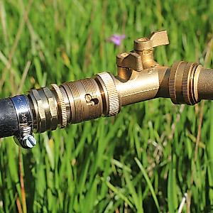 YELUN Garden Hose Quick Connect Solid Brass 3/4 inch GHT External Thread Easy Connect Fittings No-Leak Water Hose Male Quick Connector and Female product adapters (1 SET)