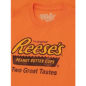 Tee Luv Big Boys Reese's Peanut Butter Cups Shirt - Kids Reeses Candy Shirt (Tangerine) (M)