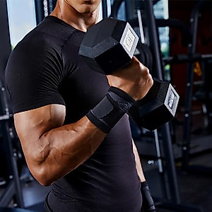 YUNYILAN 2 Pack Wrist Brace Carpal Tunnel, Wristbands Compression Wrist Strap, Wrist Wraps Support Sleeves for Work Fitness Weightlifting Sprains Tendonitis Pain Relief Breathable (Black, L)