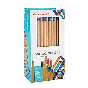 Office Depot® Brand Natural Wood Pencils, #2 Medium Soft Lead, Pack of 96