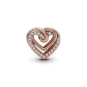 Pandora Sparkling Entwined Hearts Charm Bracelet Charm Moments Bracelets - Stunning Women's Jewelry - Gift for Women - Made Rose & Cubic Zirconia
