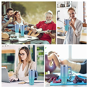 MaxBase 40 oz Tumbler with Handle and Straw Lid, Insulated Reusable Stainless Steel Travel Mug Keeps Drinks Cold up to 34 Hours, 100% Leakproof Bottle for Water, Iced Tea or Coffee, Smoothie and More