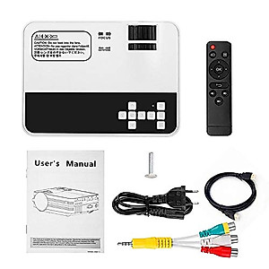 Mini Portable LED Projector,6500L Brightness Full HD Video Projector 1920 x 1080,LCD LED Home Theater Projector Compatible with SD USB AV HDMI VGA,can Project to Ceiling