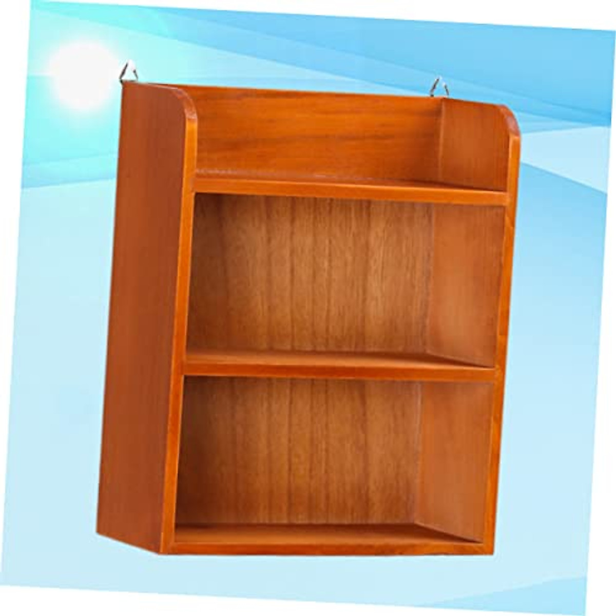 Cabilock Brown Rack Wall Storage Store Wooden Shelf Retro Three Layers Home Hanging for