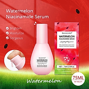 Watermelon Niacinamide Highlighting Serum - Illuminating Makeup Primer & Facial Serum with Hyaluronic Acid - Moisturizing, Lightweight & Priming for Glowing Skin Care (75ml)