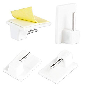 LIHAO 20 PCS Self-Adhesive Plastic Hooks for Curtain Rods