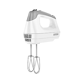 Black & Decker MX3000W 250-Watt Hand Mixer, White/Grey