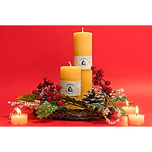 2"x5" Smooth Beeswax Pillar - 100% Pure Beeswax, hand-poured and family-run - by Gammy's Beezwax Candles