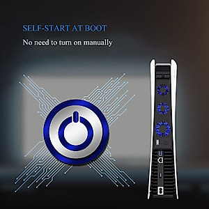 Beeka PS5 Horizontal Stand with Cooling Fan, Playstation 5 Accessories, Built in LED Light, Auto On Off, Extra USB Port, Compatible with White