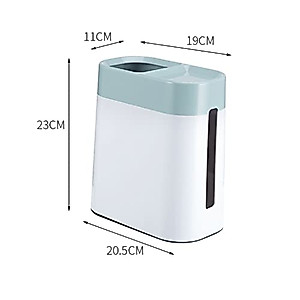 Trash Can,Waste Bin 2 in 1 Plastic with Tissue Box Mini Wastebasket Trash Can Garbage Bin Rubbish Recycling for Desktop, Dressing Table (Color : A, Size : 2 in 1)