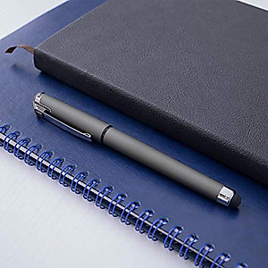 MiSiBao Black Ink Gel Ink Rollerball Pens 2 in 1 Medium Point Pens with Stylus Work Pen Smooth Writing for Office Black gel pen (Dark Grey-18pack)