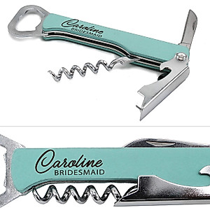 Custom Personalized Bridesmaid and Groomsmen Beer Opener Wine Corkscrew Wedding Party - Monogrammed and Customized