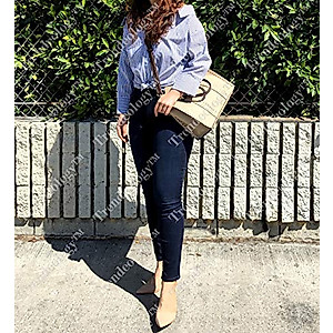 Twist Lock Studded 3 in 1 Soft Structure Plain & Ostrich Vegan Leather Tote Purse Handbag with Crossbody SET (Plain Vegan Leather - Black/Coffee)