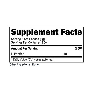 Nutricost L-Tyrosine Powder 250 Grams - Pure L-Tyrosine Powder 1000mg Per Serving