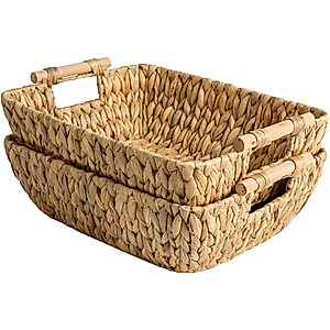StorageWorks Hand-Woven Storage Baskets Set