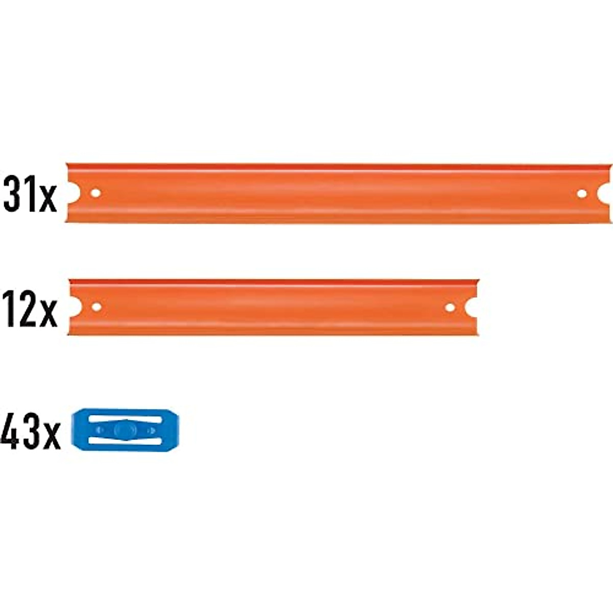 Hot Wheels Track Builder Car & MEGA Track Pack, 87 Component Parts for 40-Ft of Track & 1:64 Scale Toy Car [Amazon Exclusive]