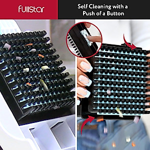 Fullstar 9-in-1 Vegetable Chopper with Extra Large Catch Tray - XL Veggie Chopper, Chopper Vegetable Cutter - Food Chopper, Kitchen Gadgets with Anti-Slip Bumper & Self Cleaning Feature (White)