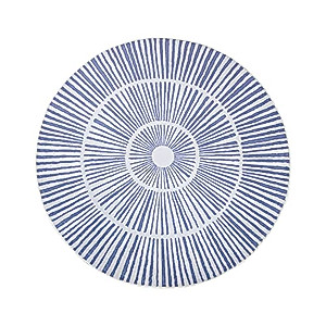 Lacomfy Modern Abstract Rug 5.2Ft Round Contemporary Area Rug Bedroom Rug Living Room Carpet Floor Rug Nonskid Soft Sherpa Rug for Dorm Dressing Room Decor Circle Play Mat for Kids, Blue