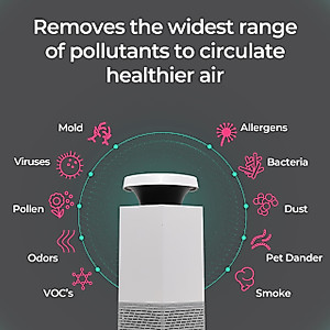 Puraclenz Core Air & Surface Purifier – H13 True HEPA Removes Allergens, Smoke, Dust, Pollen + PCO Purification Destroys Mold Spores, Viruses & Bacteria Mid-Air & On Surfaces; Covers Up To 1,575 SqFt