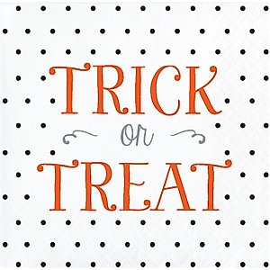 Creative Converting Trick or Treat Halloween Beverage Napkins, 5", Multi-color