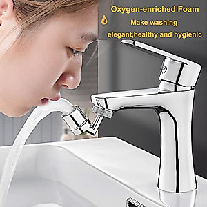 Universal Splash Filter Faucet,720 Rotating Anti-Splash Faucet Extender with 2 Faucet Adapter, Faucet Aerator Sprayer for Kitchen Sink Bathroom (0.86/0.94)